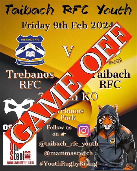 Taibach Rfc ️ C A N C E L L E D ️ 𝙉𝙚𝙭𝙩 𝙐𝙥 🆚️ 𝒀𝑶𝑼𝑻𝑯