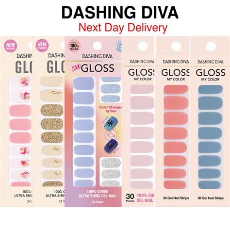 【sg】dashing Diva Uv Free Gel Nail Sticker Strips Gloss｜ Waterproof
