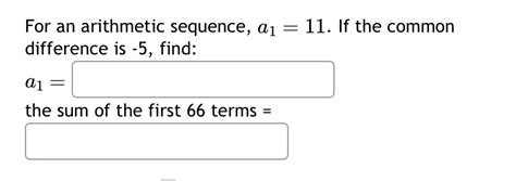 Solved For An Arithmetic Sequence A111 ﻿if The Common