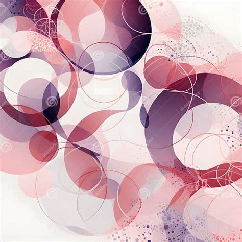An Abstract Design Of Overlapping Circles In Shades Of Pu Three Generative Ai Stock Illustration