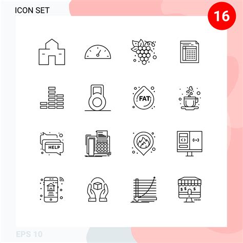 User Interface Pack Of 16 Basic Outlines Of Invoice File Diet Document Audit Editable Vector