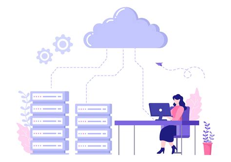 Computer Cloud Server Hosting Storage Illustration Of Data Transmission Technology And