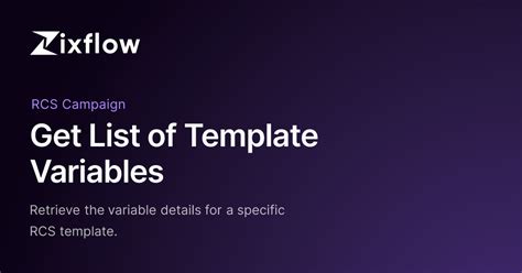 Get List Of Template Variables Zixflow Docs