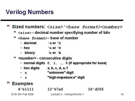 Ece 491 Senior Design I Lecture 2 Verilog