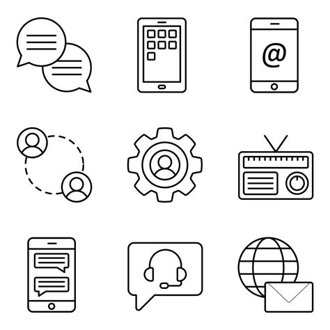 Networking Line Icons Set 4236702 Vector Art At Vecteezy