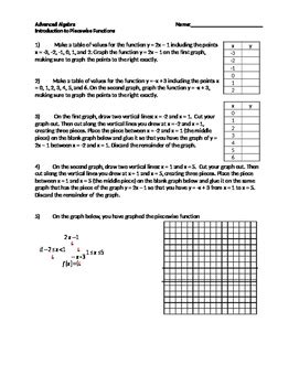 Introduction To Graphing Piecewise Functions Algebra By Heidi Livingston