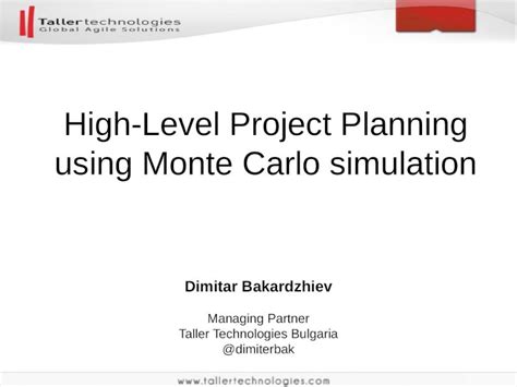 Pptx High Level Project Planning Using Monte Carlo Simulation