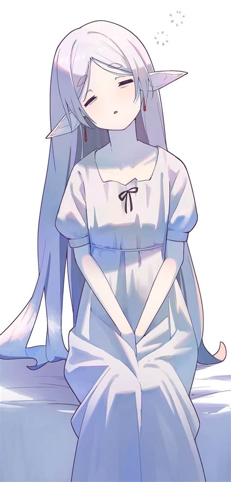 刚睡醒的弗里伦 插画师やまだこうたろう绘的葬送的芙莉莲插画图片 BoBoPic