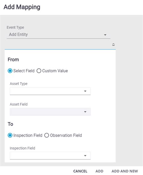 Add An Inspection Template Asset Mapping