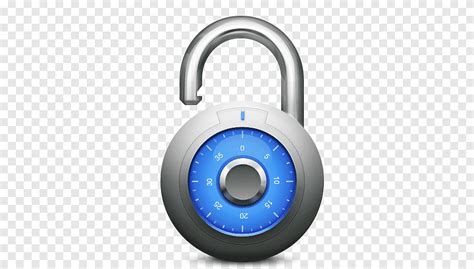 자물쇠 하드웨어 액세서리 잠금 해제 둥근 회색 및 파랑 색 디지털 자물쇠 맥 컴퓨터 아이콘 Png Pngegg