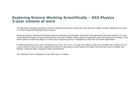 Exploring Science Working Scientifically