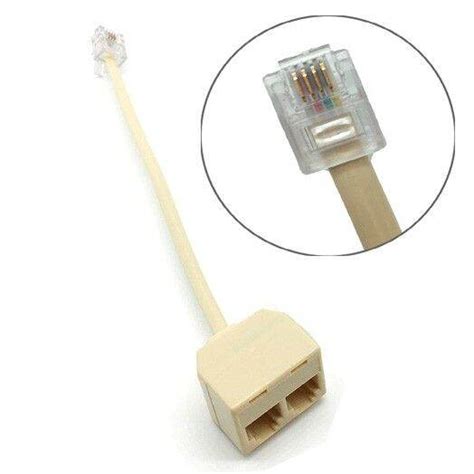 Telephone Rj11 Male Line To Double Rj11 Female Jack Filter Splitter Adapter Lazada