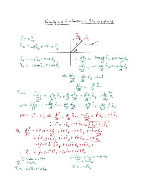 Velocity And Acceleration In Polar Coordinates Pdf