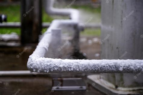 premium photo the hospital s liquid oxygen pipeline freezes and freezes and freezes from the