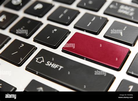 Laptop Computer Keyboard Close Up With Red Blank Enter Key Stock Photo Alamy