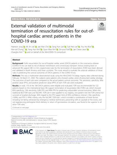 External Validation Of Multimodal Termination Of Resuscitation Rules For Out Of Hospital Cardiac