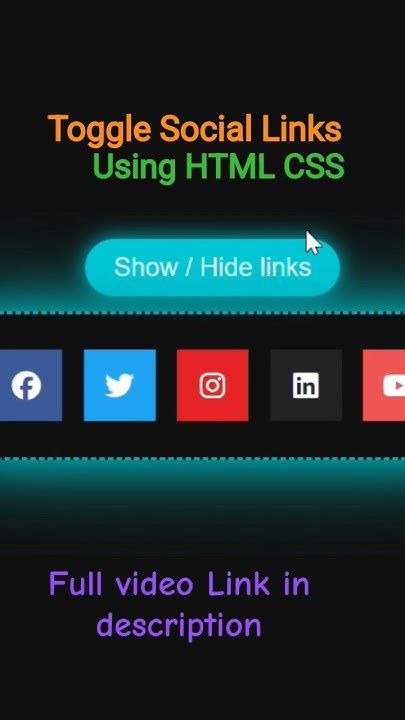 social links html css youtube video shortsfeed shorts viralshorts youtube