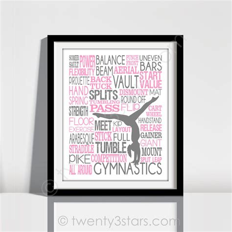 Personalized Gymnastics Word Art Custom Gymnast T For Teams And