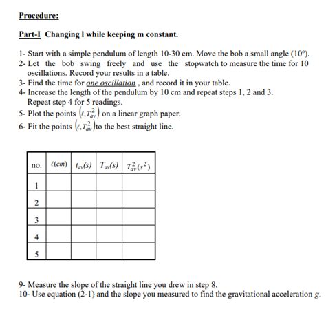 Solved Experiment The Simple Pendulum Objectives To Chegg Com