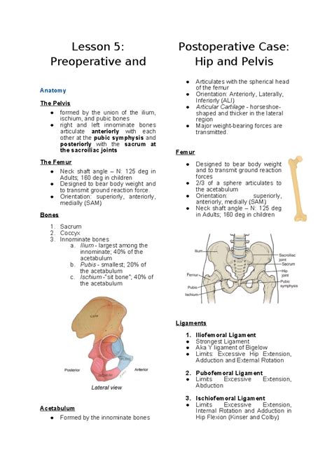 Preoperative And Postoperative Case Hip And Pelvis Lesson 5