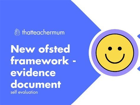New Ofsted Framework Evidence Document Self Evaluation Teaching