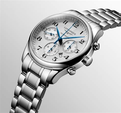 Longines Master Collection Chronograph 오토매틱 스테인리스 스틸 실버 발리콘 다이얼과 브레이슬릿 Longines Kr