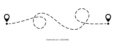 Pin Map Dotted Line Route Navigation Stock Vector Royalty Free 2232219881 Shutterstock