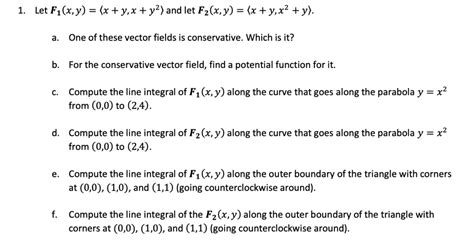 Solved 1 Let F1 X Y X Y X Y2 And Let F2 X Y X Y X2 Y