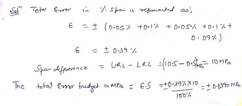 Solved F A Pressure Transmitter Has The Following Specifications