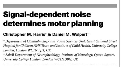 Paper Review Signal Dependent Noise Determines Motor Planning