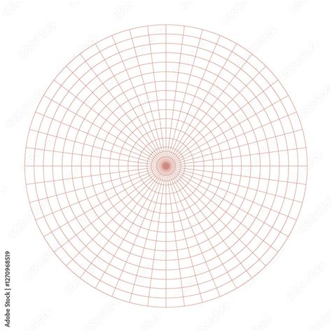 Polar Coordinate Circular Grid Isolated On White Background 360