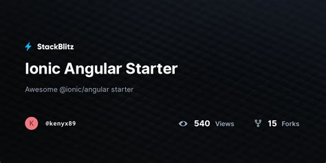 Ionic Angular Starter Stackblitz