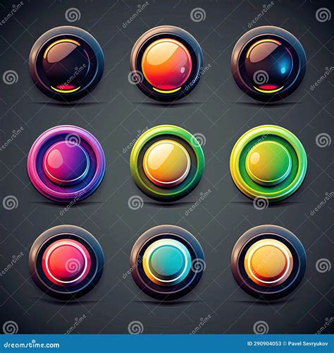 Gui Round Game Button Ai Generated Stock Illustration Illustration Of