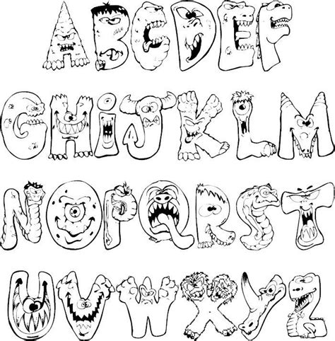Monster Alphabet Coloring Pages Alphabet Coloring Pages Free Pdf