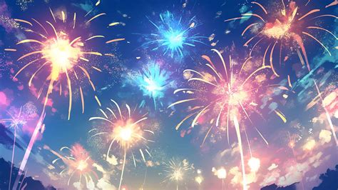 Fireworks Night Sky Burst Desktop Wallpaper Fireworks Wallpaper