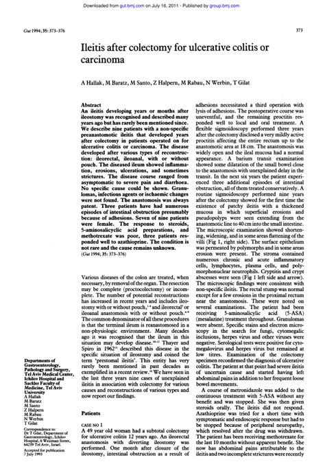 Pdf Ileitis After Colectomy For Ulcerative Colitis Or Carcinoma