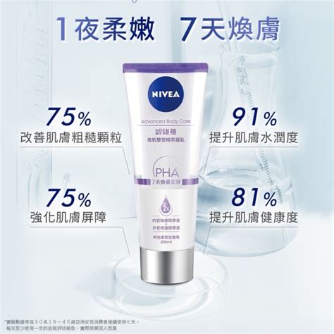 Nivea 妮維雅 妮維雅煥膚柔嫩奇肌雙管精萃凝乳200ml二代果酸 注嫩瓶 屈臣氏 Watsons
