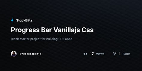 Progress Bar Vanillajs Css Stackblitz