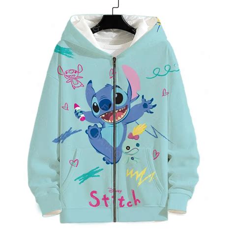 Stitch Hawaii Zip Up Hoodie Stitch Merch