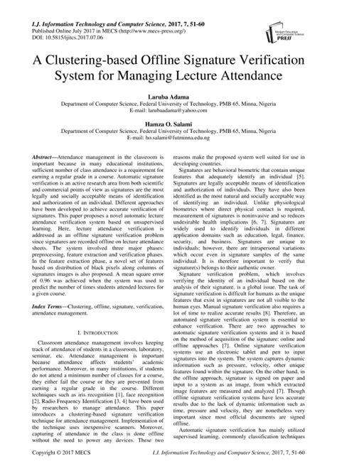 A Clustering Based Offline Signature Verification System For Managing