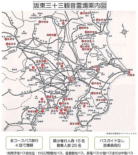 坂東三十三観音霊場札所巡り 旅行代理店ハト観光株式会社長野発のツアー旅行