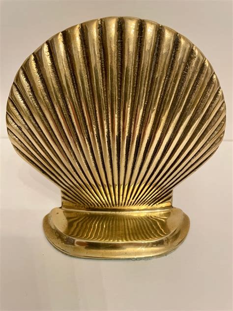Vintage Brass Clam Shell Seashell Bookends For Sale At 1stdibs