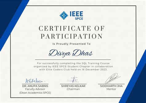 Sql Professionaldevelopment Ieee Learningjourney Divya Dhas