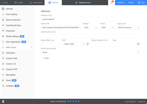 How Can I View The Response From My Configured Webhook Kali Forms