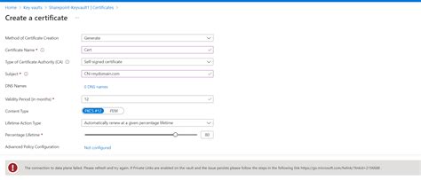 Azure Key Vault Download Certificate Pfx