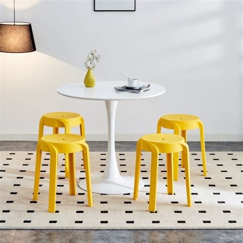 6 Pack Stackable Classroom Stools Plastic Stools Nesting Stools Colorful Round Stools Indoor