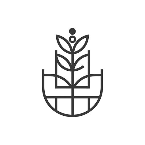 Abstract Geometric Plant In A Pot Premium Ai Generated Vector