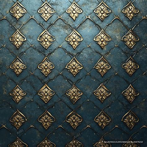 Ai创作图蓝色金色金属纹 金属质感拼花背景 金属复古装饰墙 质感金属花纹 欧式金属质感底纹 青铜墙 金属质感花纹 金属质感复古怀旧风格 复古铜