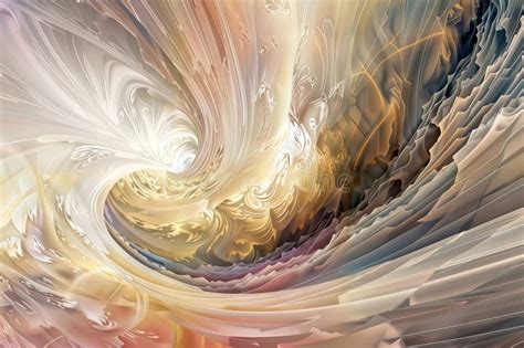 Swirling Vortex Of Pastel Colored Tendrils And Feather Shapes Generative Ai Stock Illustration