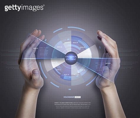 그래픽이미지 합성 홀로그램 그래프 인포그래픽 증강현실 기술 빛효과 비즈니스 금융 프로세스 컨셉 사람손 주요신체부분 손짓 제스처 기업